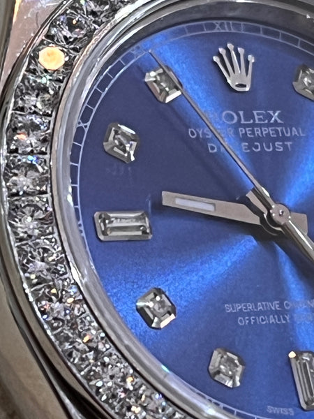 Rolex Datejust 41mm Stainless Steel Blue Face Afterset Diamonds – Elite ...